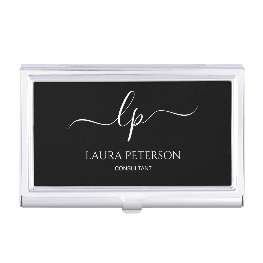 Elegant and simple handwritten script calligraphy business card case ...