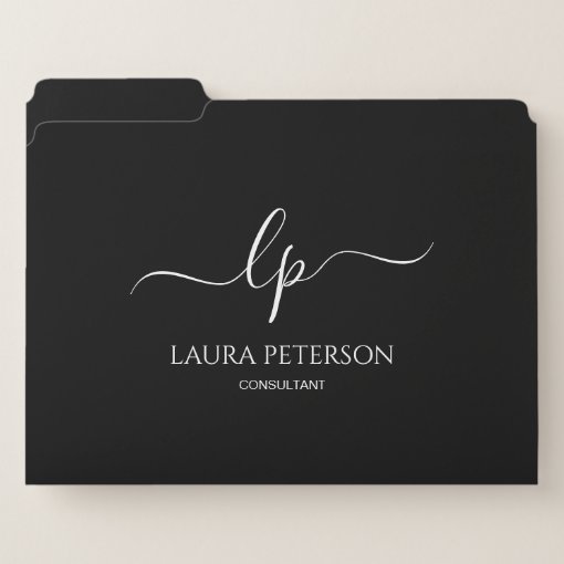 Elegant and simple handwritten script calligraphy file folder | Zazzle