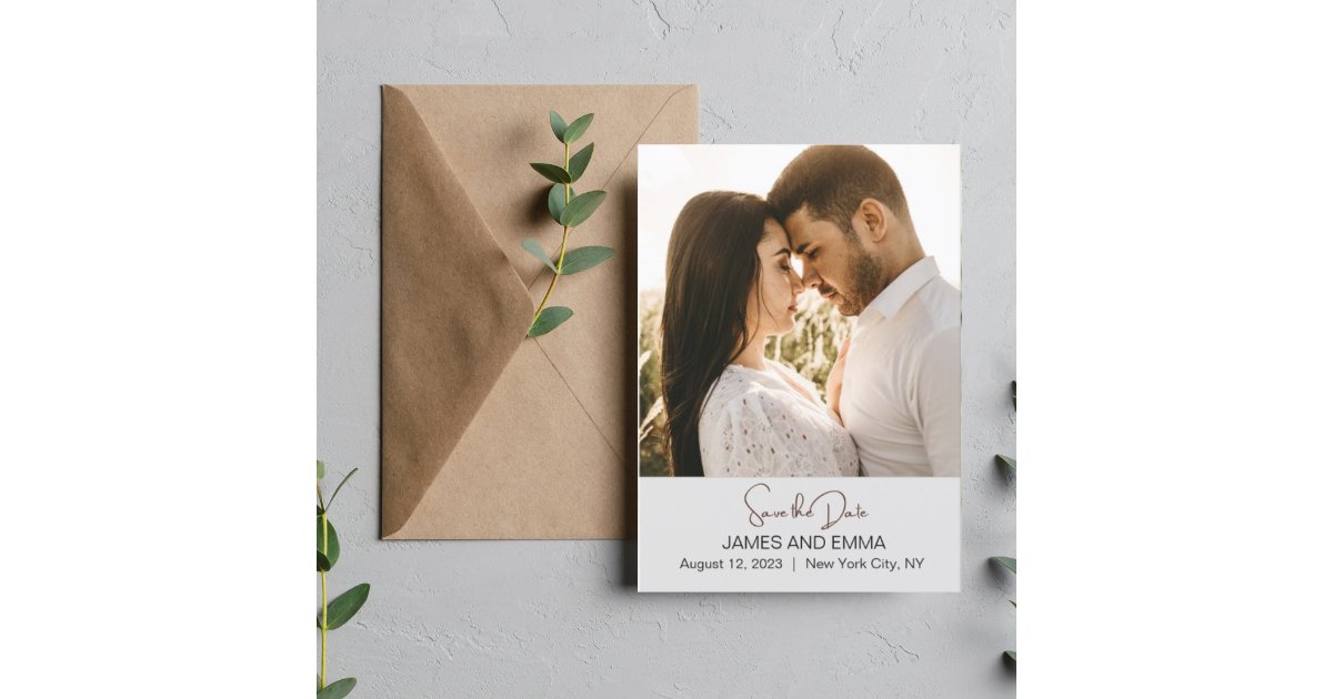 Elegant and Simple Modern Weeding Card | Zazzle