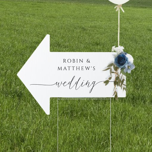 Elegant and Simple Wedding Arrow Direction Sign | Zazzle