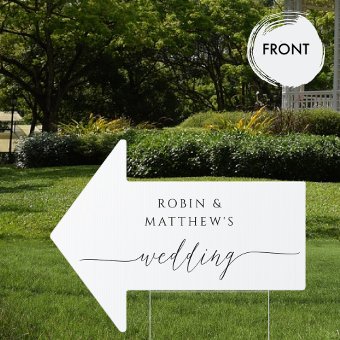 Elegant and Simple Wedding Arrow Direction Sign | Zazzle