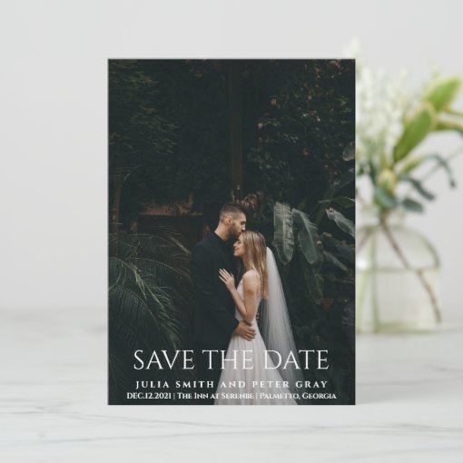 Elegant and Simple White Typography Wedding STD Invitation | Zazzle