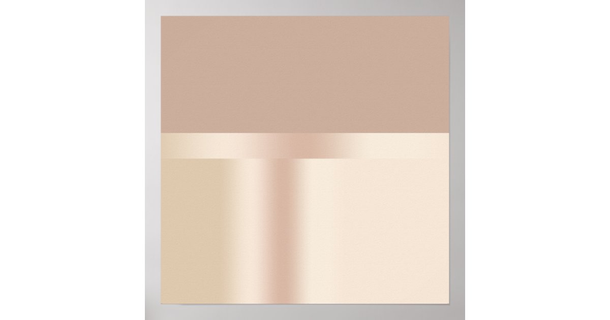 Elegant and stylish rose gold brown poster | Zazzle