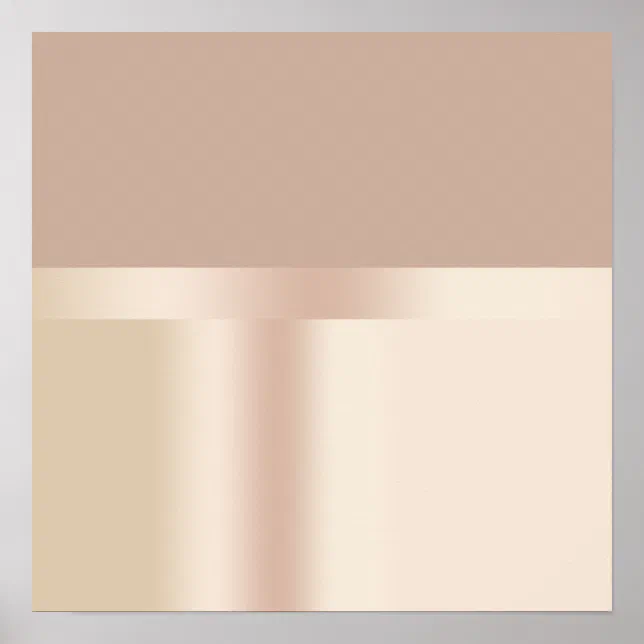 Elegant and stylish rose gold brown poster | Zazzle