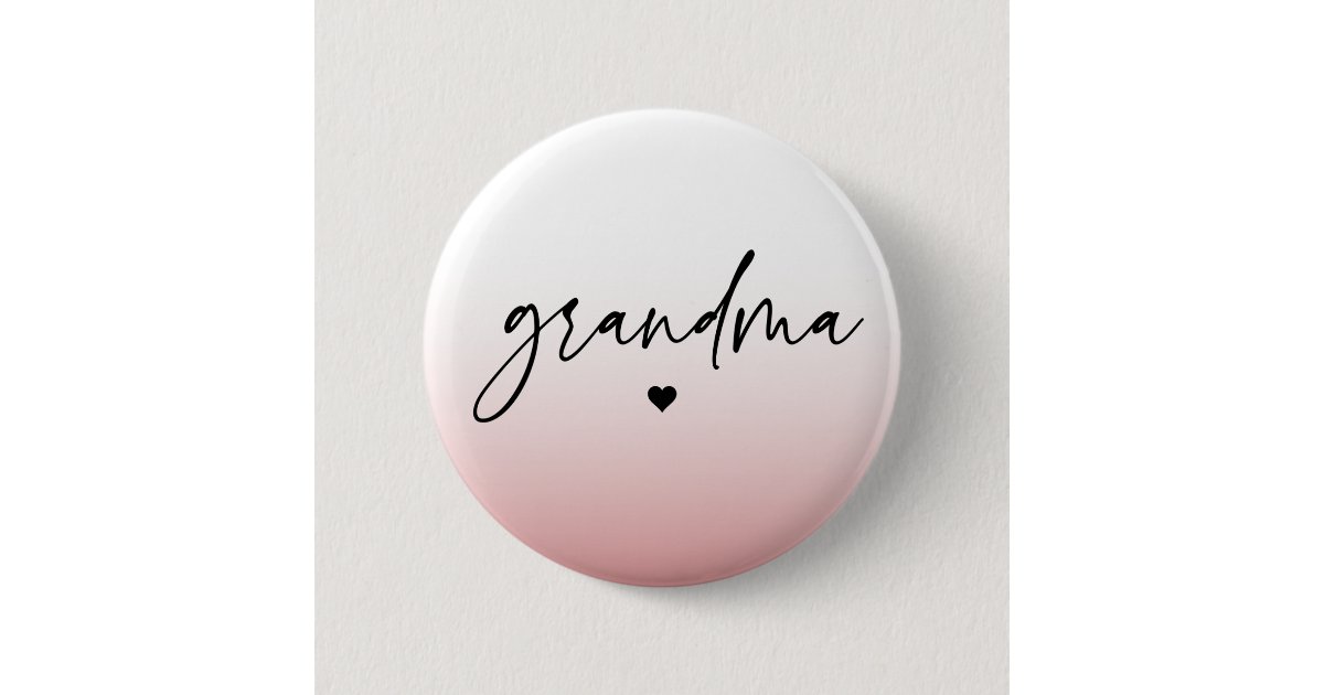 Elegant and Subtle Pink Grandma Script Gift Button | Zazzle