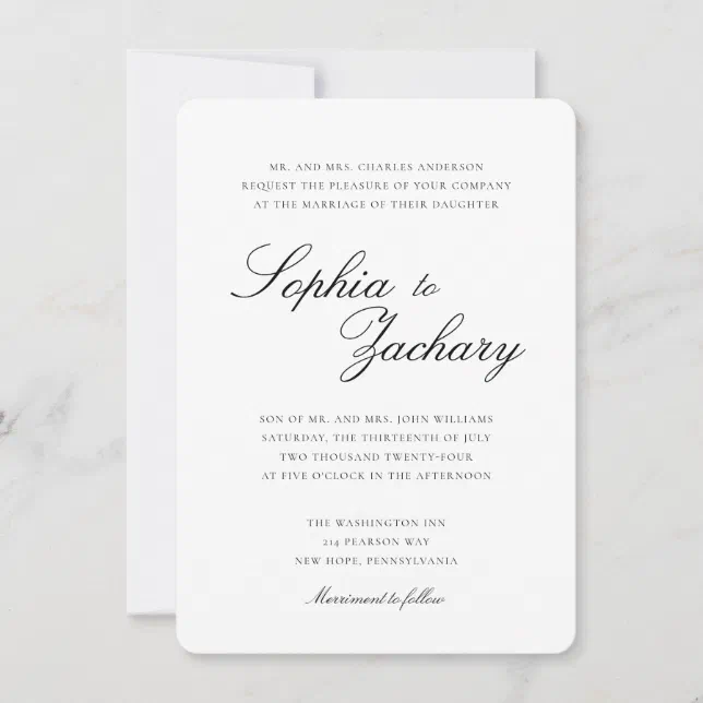 Elegant and Timeless Wedding Invitation | Zazzle