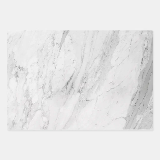 Elegant and Versatile White Marble Wrapping Paper Sheets | Zazzle
