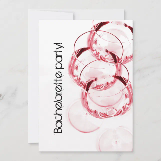 elegant and whimsical wine glass bachelorette invitation | Zazzle