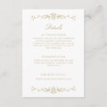 Elegant Antique Gold Line Art Wedding Details Enclosure Card | Zazzle