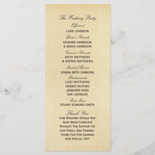 Elegant Antique Swirls Wedding Program Template | Zazzle