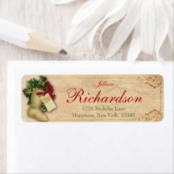 Elegant Antique Victorian Christmas Return Address Label | Zazzle