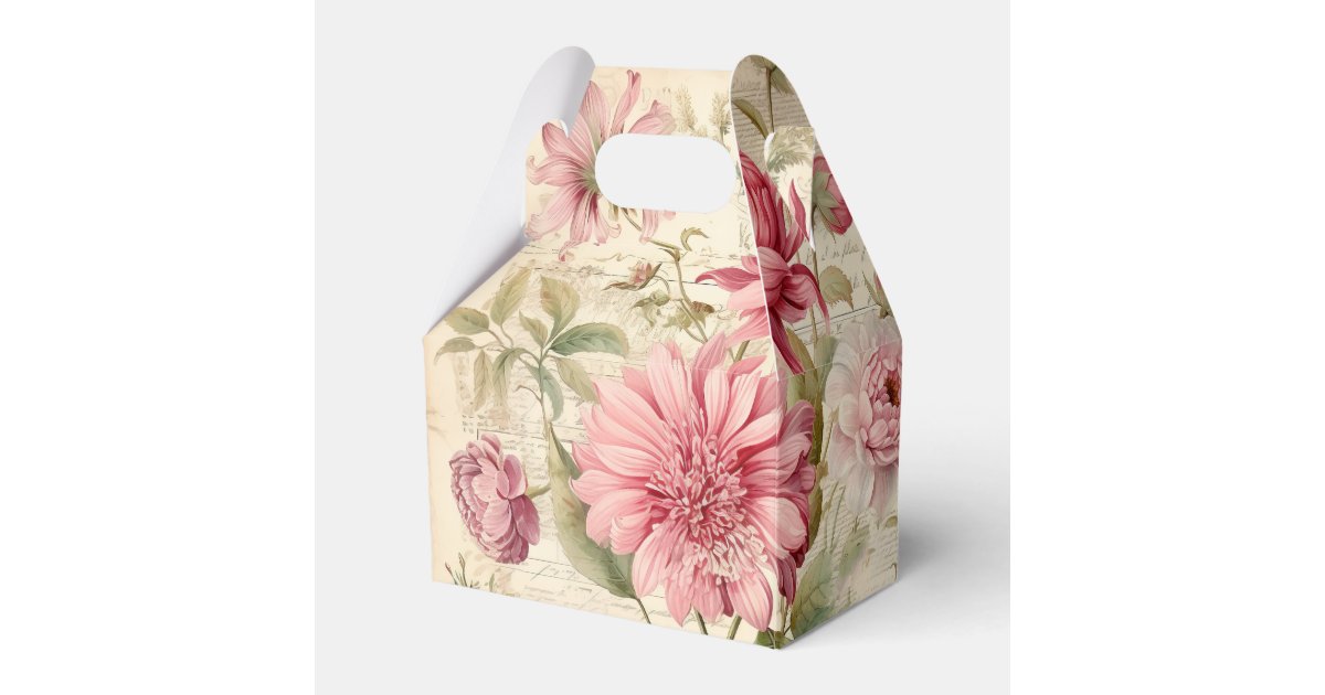 Elegant Antique Vintage French Floral Collage Favor Boxes | Zazzle
