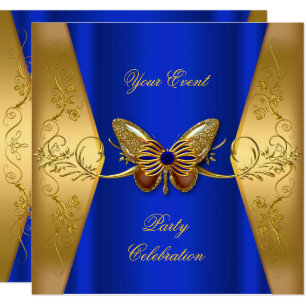 Royal Blue Butterfly Invitations | Zazzle