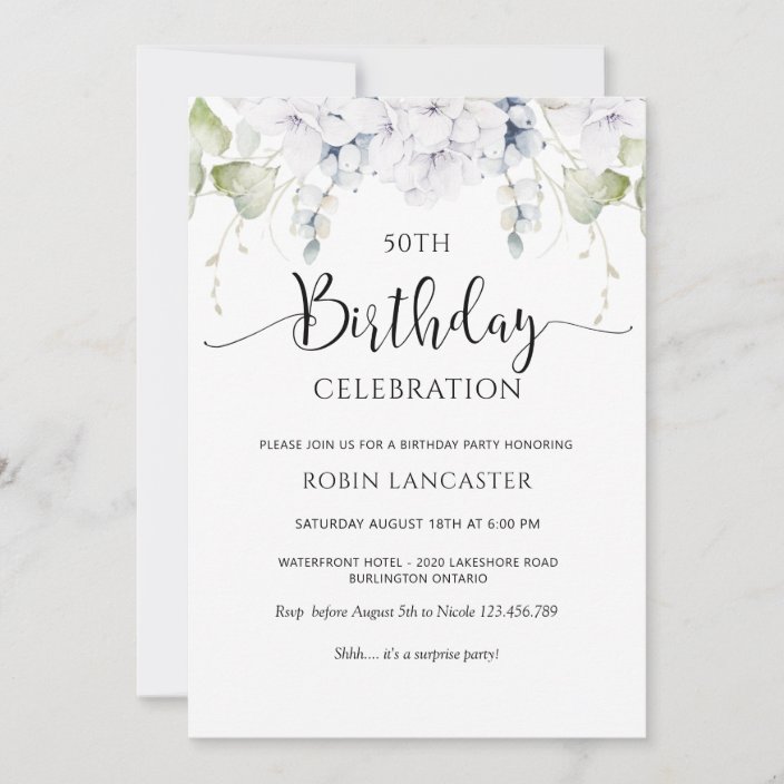 Elegant Any Number Birthday Invitation | Zazzle.com