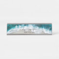 Elegant Aqua Blue Green Signature Script Name Desk Name Plate | Zazzle