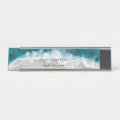 Elegant Aqua Blue Green Signature Script Name Desk Name Plate | Zazzle