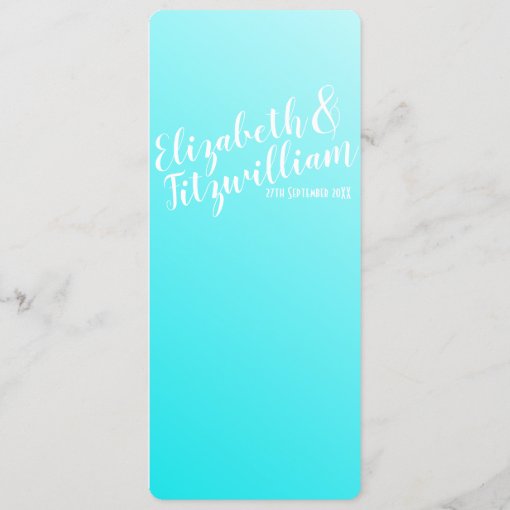 Elegant Aqua Blue Menu | Zazzle