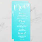 Elegant Aqua Blue Menu | Zazzle
