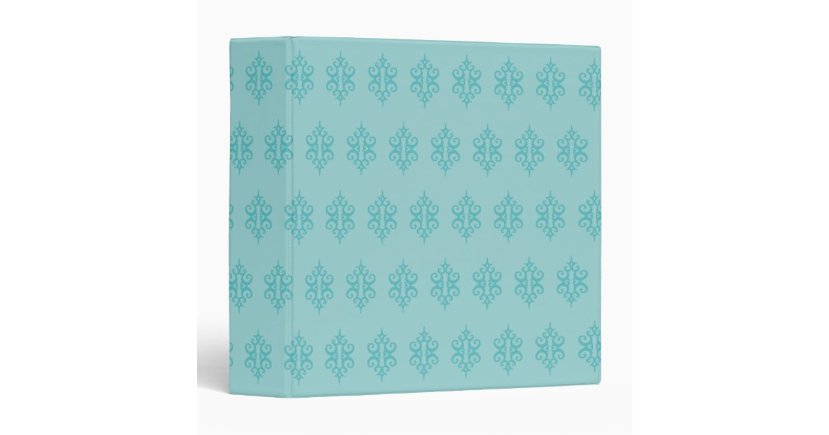 Elegant Aqua Pattern Binder | Zazzle