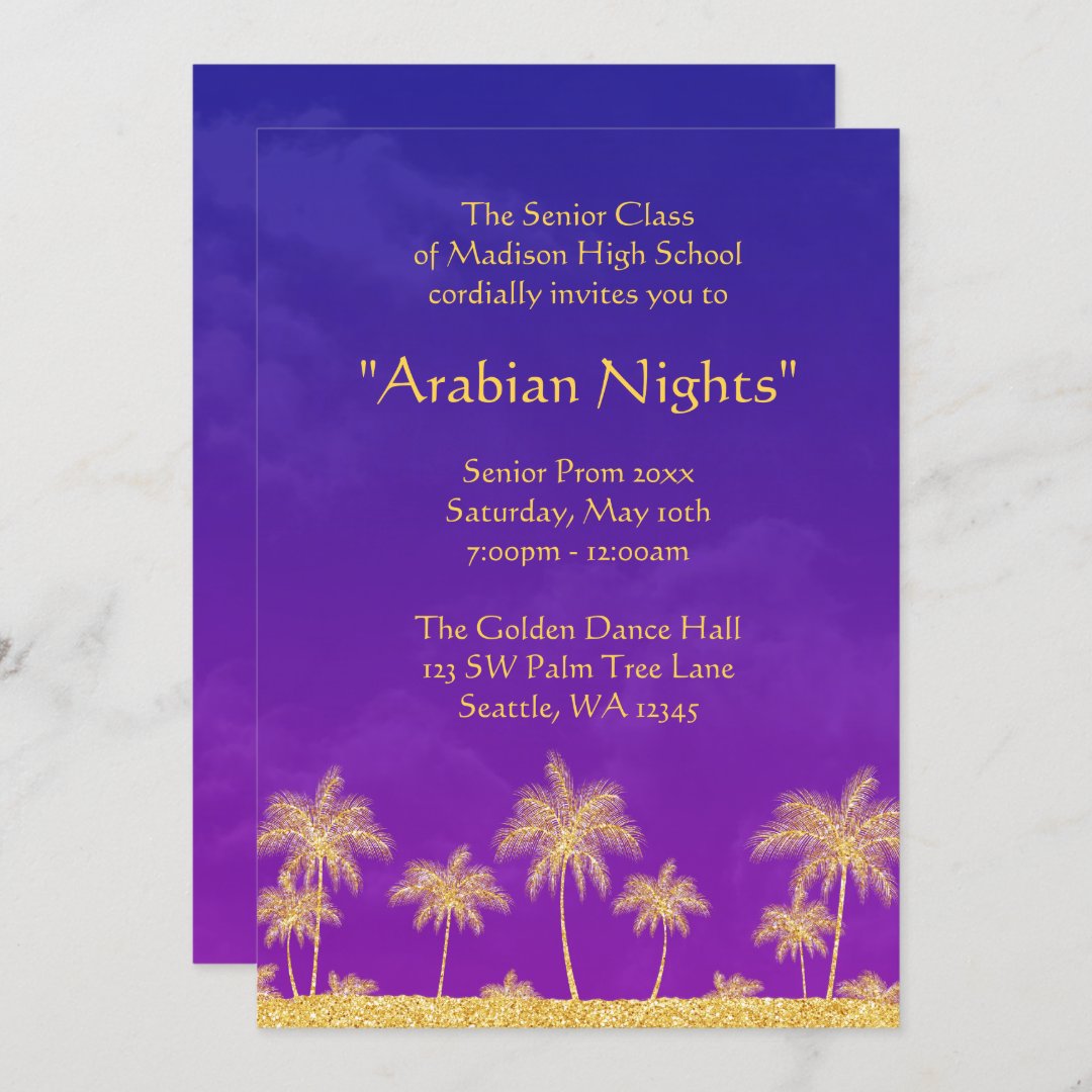Elegant Arabian Nights Prom Formal Invitation | Zazzle