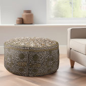 Elegant Arabian Sultan Pattern Gold & Cream Pouf | Zazzle