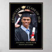 Elegant Arch Black Gold Graduation Photo Holder | Zazzle