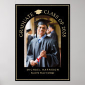 Elegant Arch Black Gold Graduation Photo Holder | Zazzle