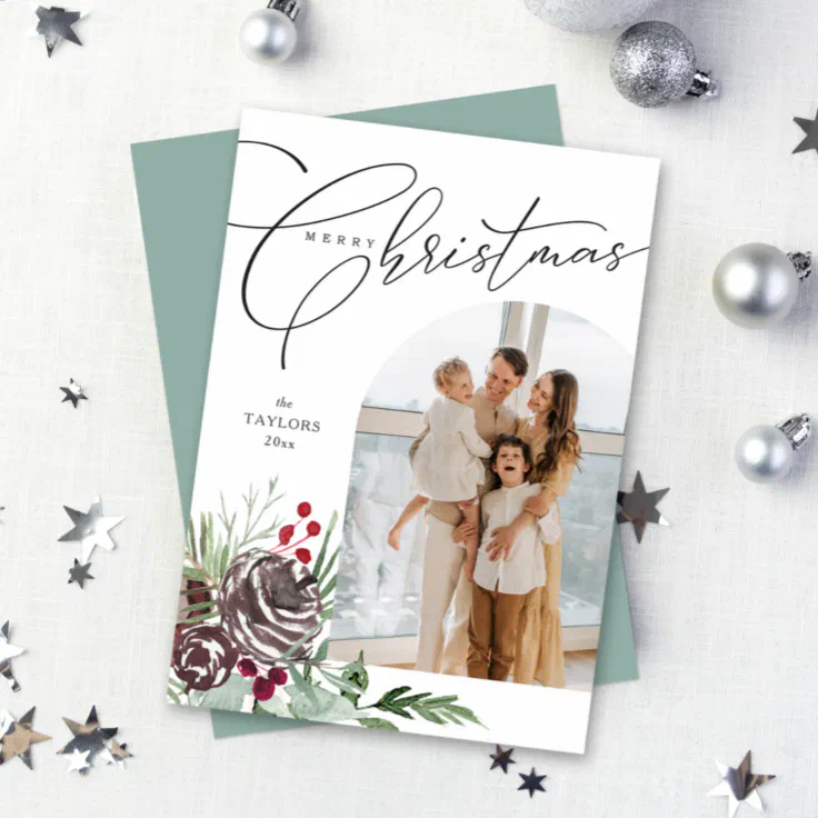 Elegant Arch Christmas Card | Zazzle