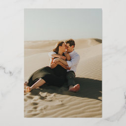 Elegant Arch Monogram Photo Wedding Gold Foil Invitation | Zazzle