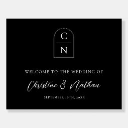 Elegant Arch Monogram Wedding Welcome Sign | Zazzle