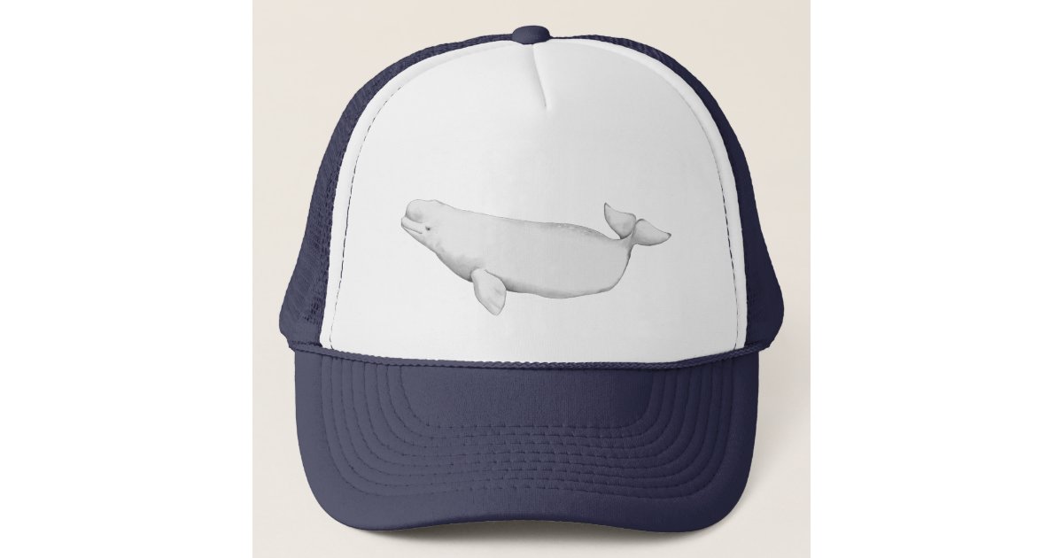 Elegant Arctic Beluga Whale Illustration Trucker Hat | Zazzle