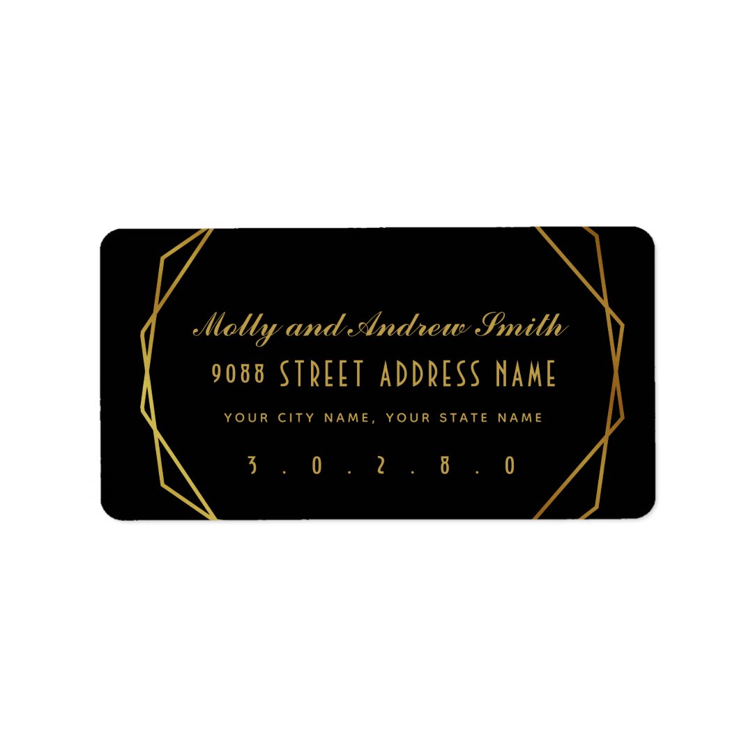 Elegant art deco address label party/wedding | Zazzle