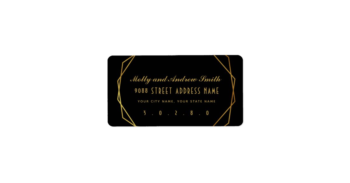 Elegant art deco address label party/wedding | Zazzle