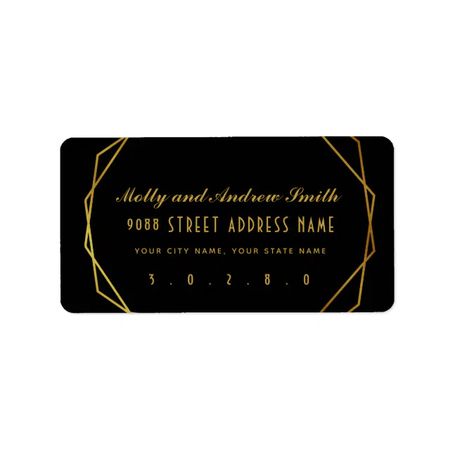 Elegant art deco address label party/wedding | Zazzle