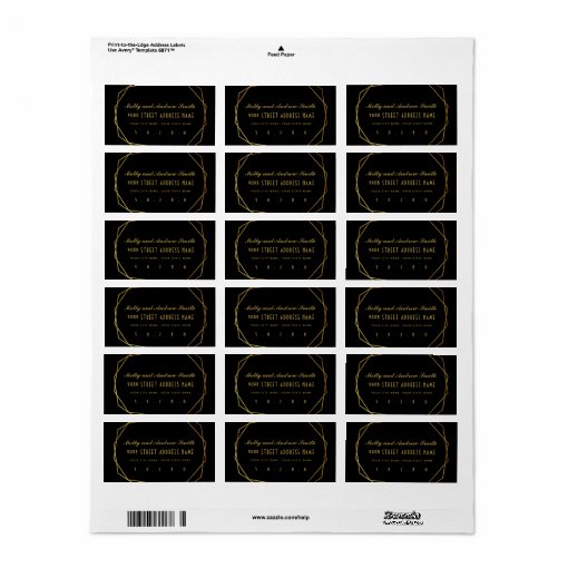 Elegant art deco address label party/wedding | Zazzle