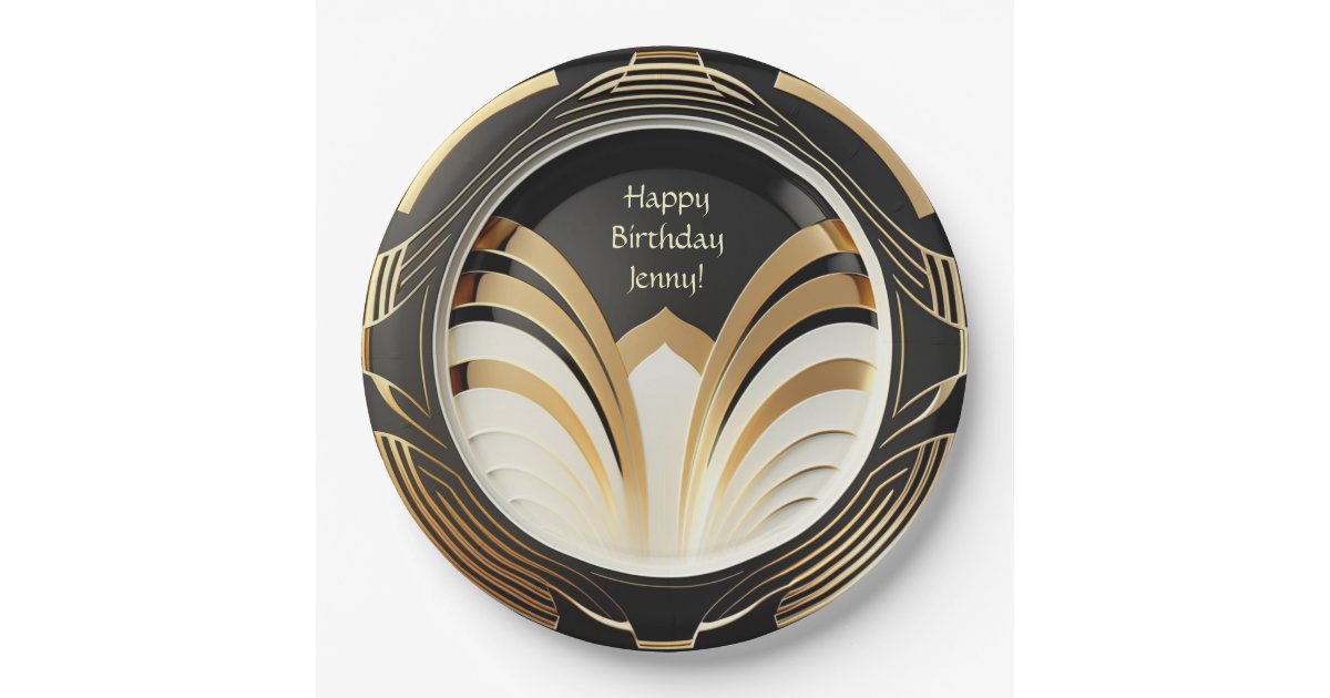 Elegant Art Deco Paper Plates - Personalized | Zazzle