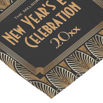 Elegant Art Deco Pattern New Year's Table Runner | Zazzle
