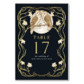 Elegant Art Nouveau Owls Wedding Table Number | Zazzle