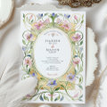 Elegant Art Nouveau Spring Floral Gold Wedding Invitation | Zazzle