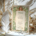 Elegant Art Nouveau Wedding Menu Card with Goddess | Zazzle