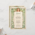 Elegant Art Nouveau Wedding Menu Card with Goddess | Zazzle