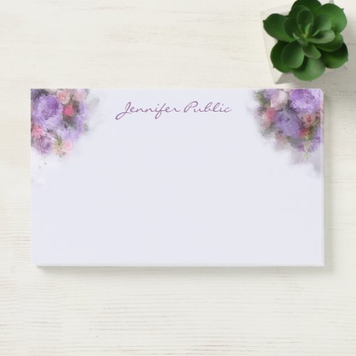 Elegant Art Template Oil Color Flowers Handwritten Post-it Notes | Zazzle