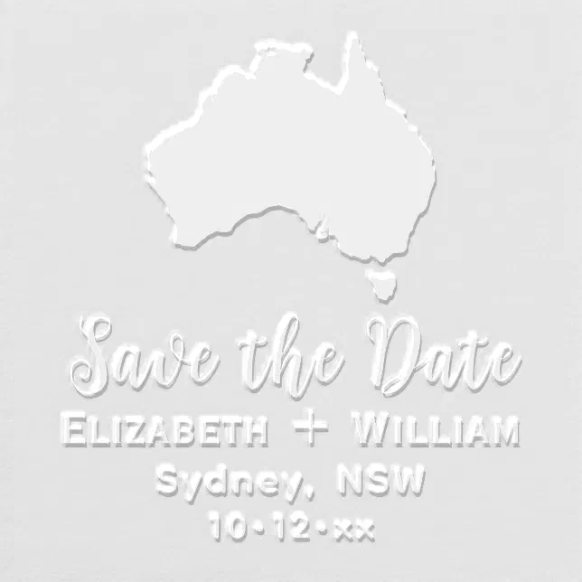 Elegant Australia Map Wedding Save the Date Embosser | Zazzle