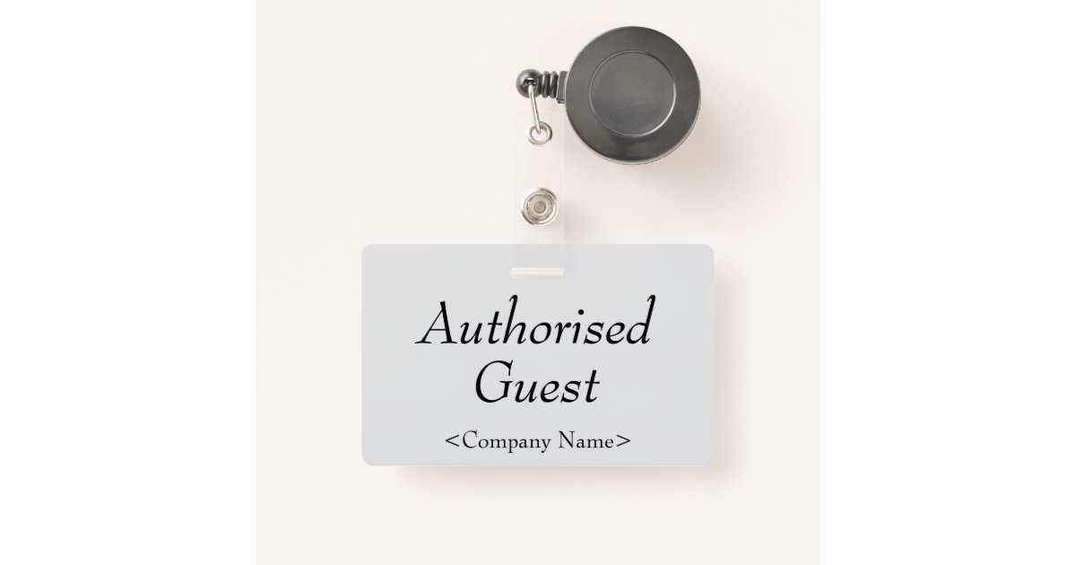 Elegant "Authorised Guest" Badge | Zazzle
