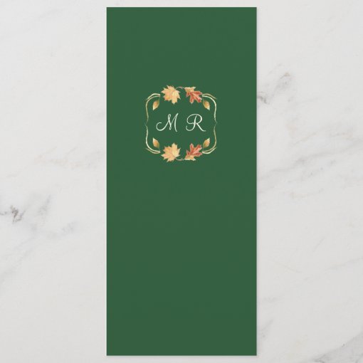 Elegant Autumn Leaves Menu | Zazzle