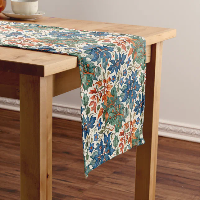 Elegant Autumn Leaves Short Table Runner | Zazzle