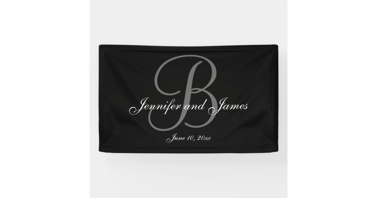 Elegant B Monogram Wedding Banner | Zazzle