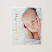 Elegant Baby Birth Announcement Jigsaw Puzzle | Zazzle
