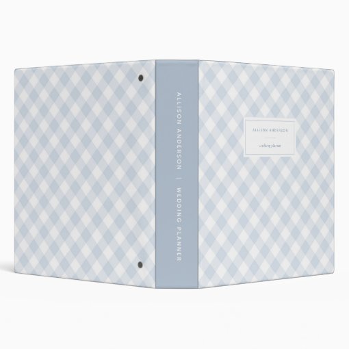 Elegant Baby Blue Buffalo Plaid 3 Ring Binder | Zazzle