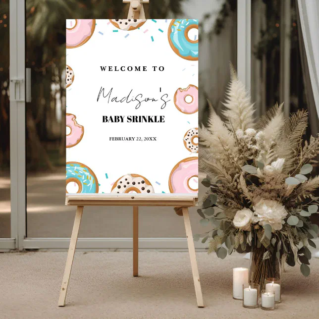 Elegant Baby SPrinkle Baby Shower Welcome Sign | Zazzle